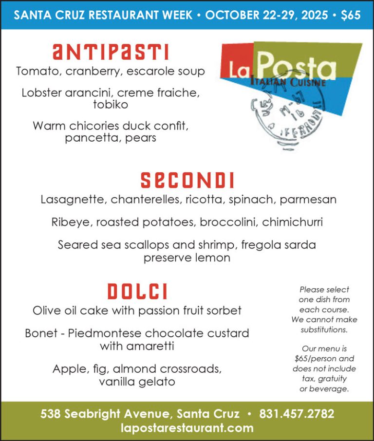 La Posta - Santa Cruz Restaurant Week